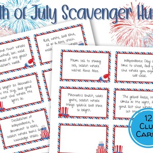 Red, White, and Blue Scavenger Hunt, 4th of July Games for Family, Kids ...