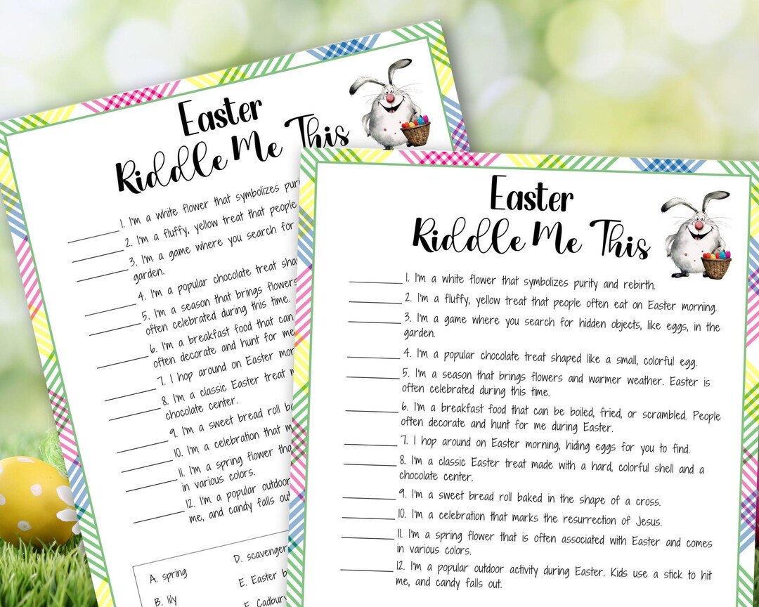 Easter Riddles Printable, Easter Trivia Questions, Riddle Me This Game ...