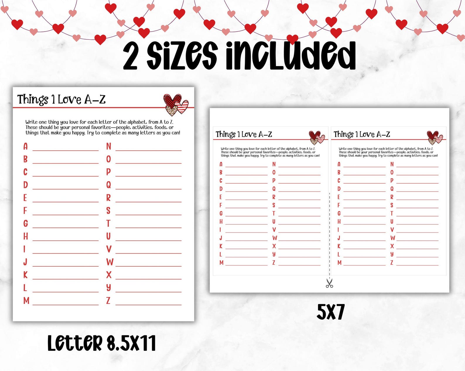 Valentine A to Z Word Activity, Galentines Game, Valentine Alphabet ...