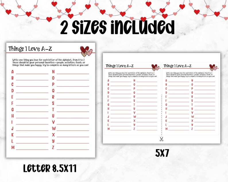 Valentine A to Z Word Activity, Galentines Game, Valentine Alphabet ...
