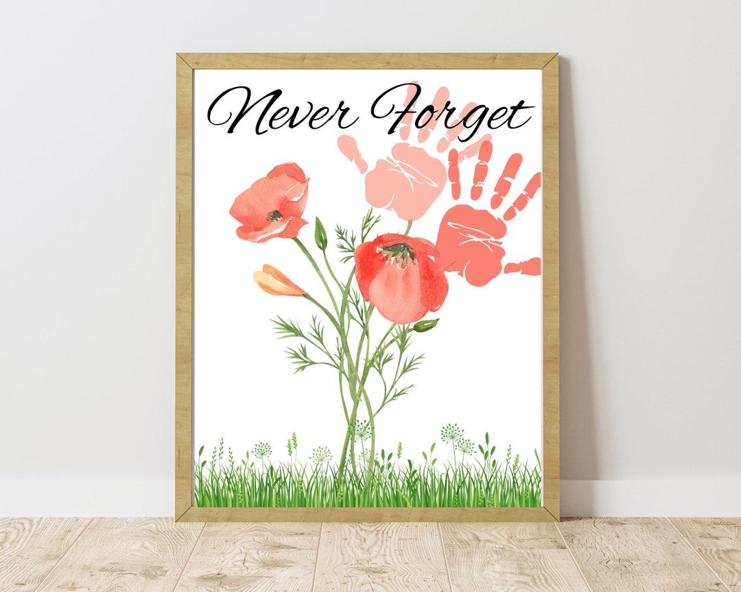 Memorial Day Handprint Art, Flower Handprint Art, Memorial Day Crafts ...