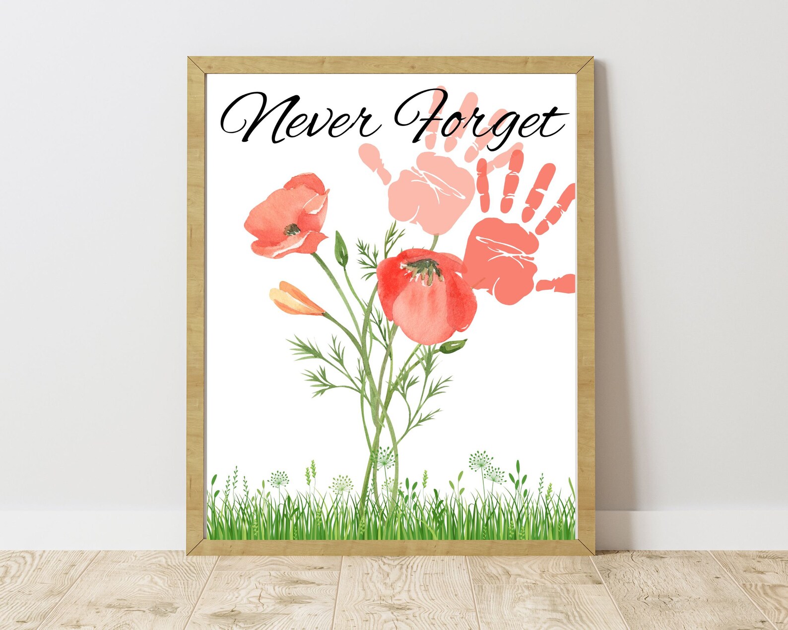 Memorial Day Handprint Craft, Poppy Print Handprint Art, Watercolor ...