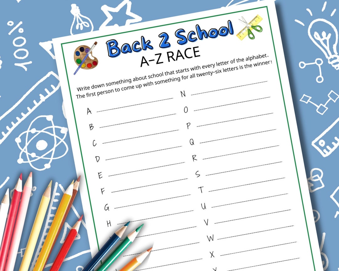 A to Z Game Printable, Back to School A-Z Game, School Icebreaker Game ...