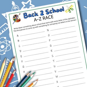 A to Z Game Printable, Back to School A-Z Game, School Icebreaker Game ...