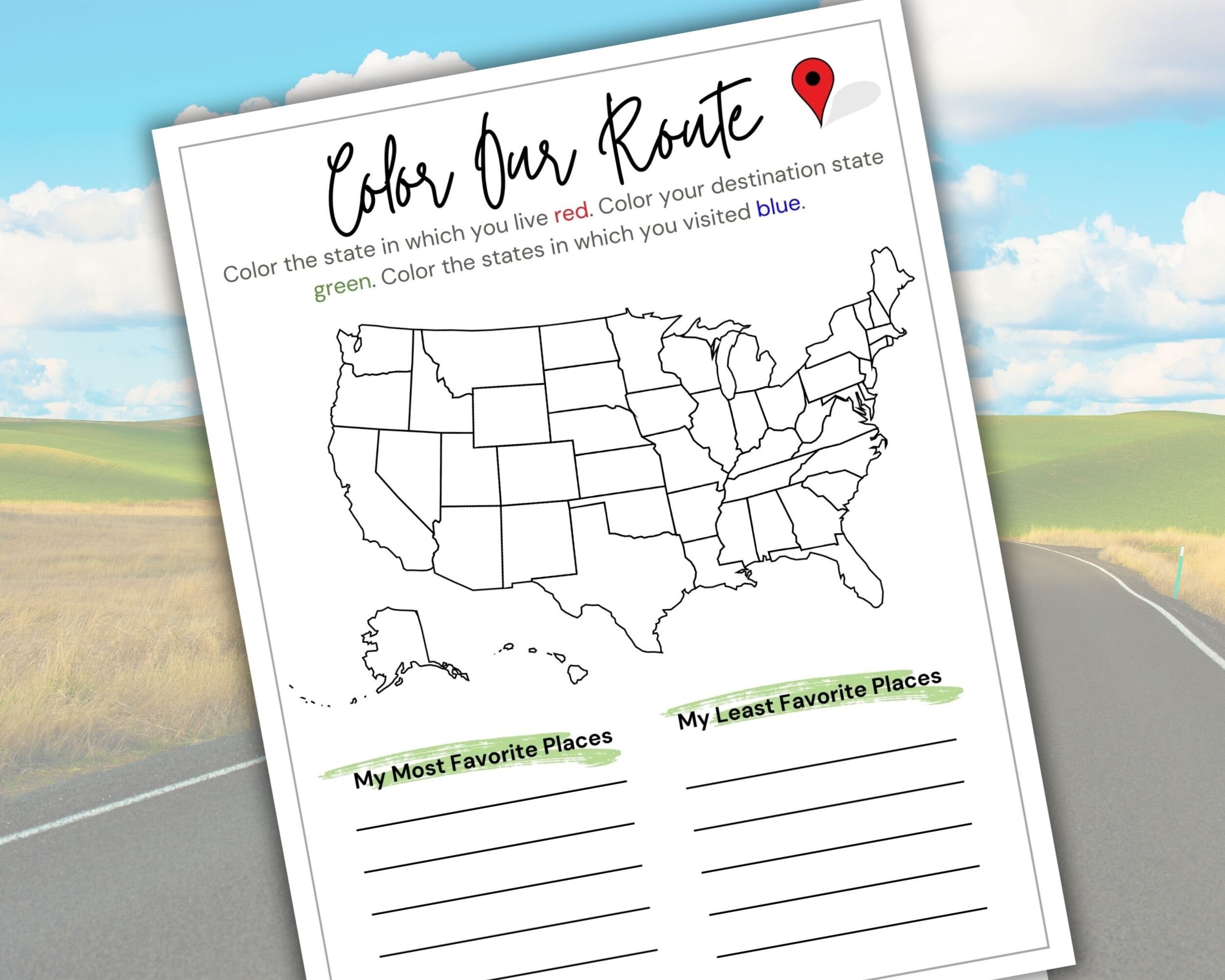 Kid's Road Trip Planner, Kids Travel Journal, Kids Travel Planner, Road ...