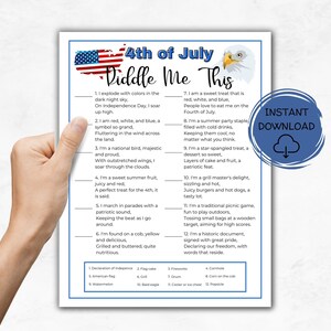 Funny 4th of July Printable, Riddle Me This Trivia Questions and ...