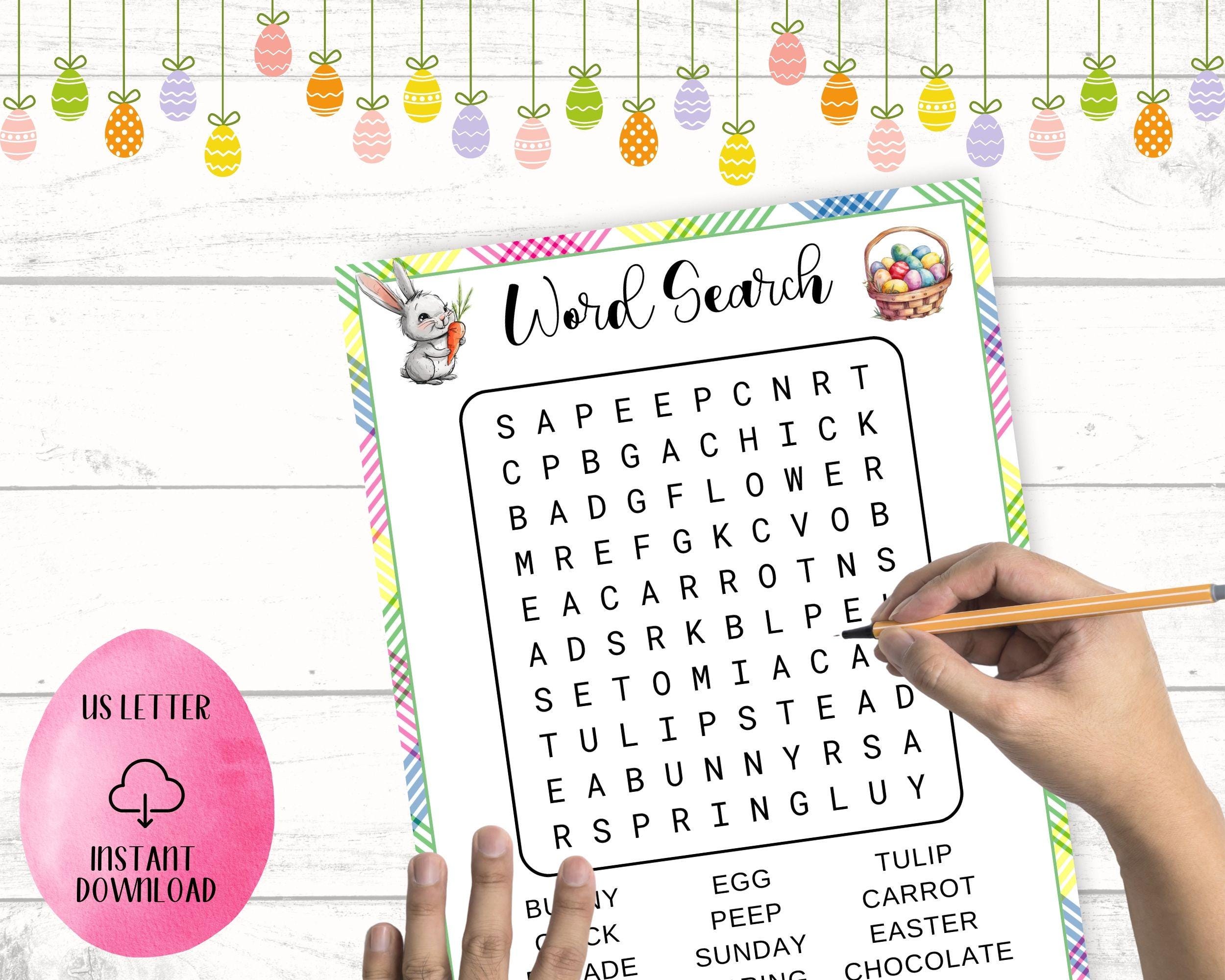 Easter Word Search Puzzles for Kids, Easter Activity Printable for Kids ...
