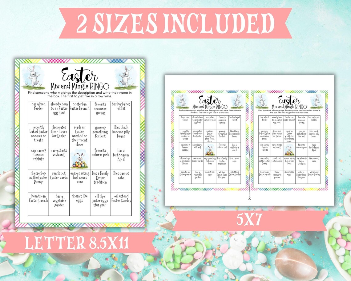 Easter Mix and Mingle Bingo, Easter Human Bingo, Find Some Who Easter ...