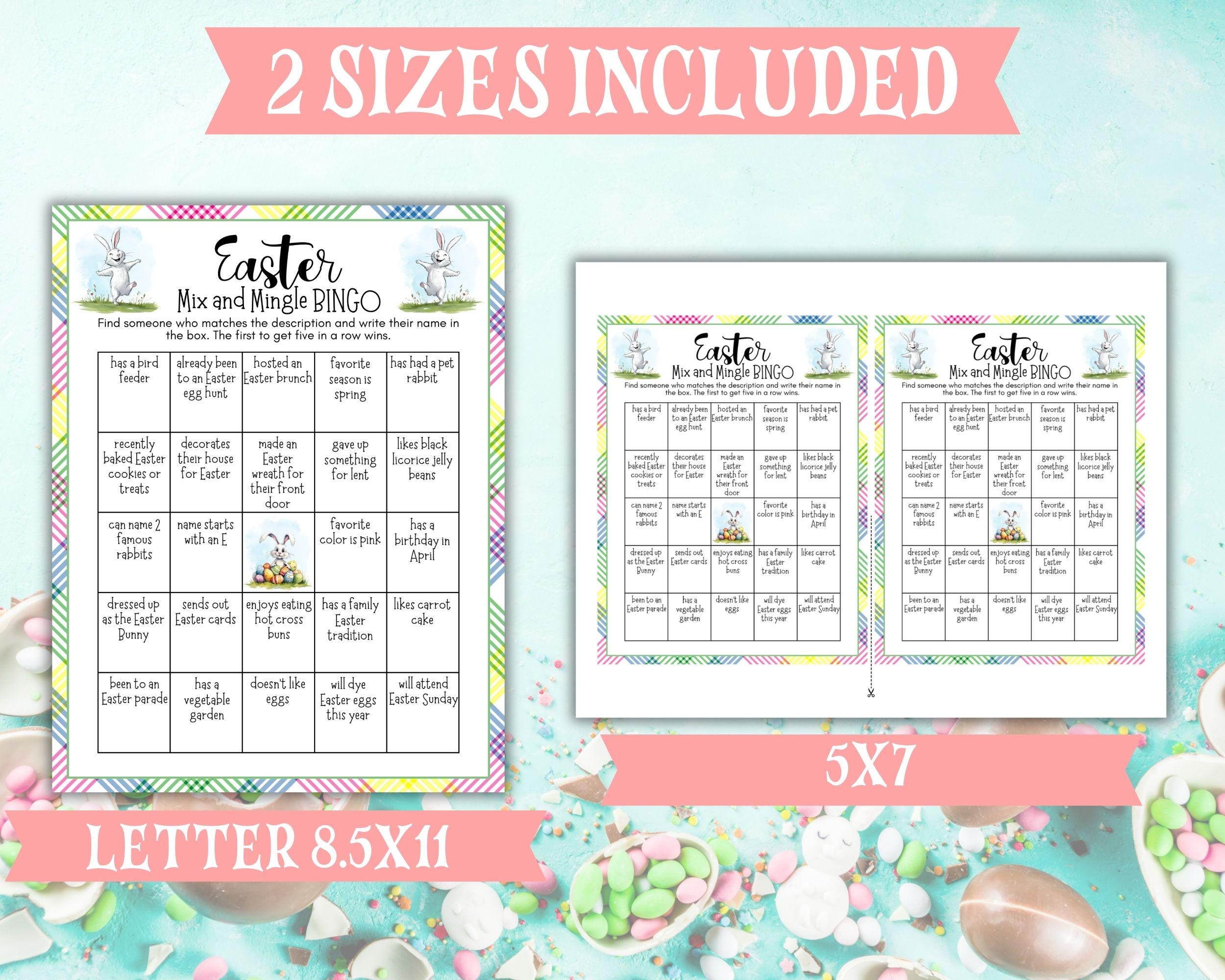 Easter Mix and Mingle Bingo, Easter Human Bingo, Find Some Who Easter ...