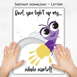 Father's Day Handprint Art, DIY Gift for Dad, Handprint Craft for Dad ...