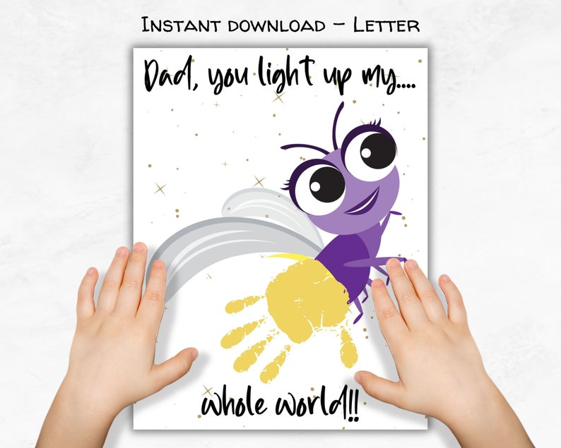 Father's Day Handprint Art, DIY Gift for Dad, Handprint Craft for Dad ...