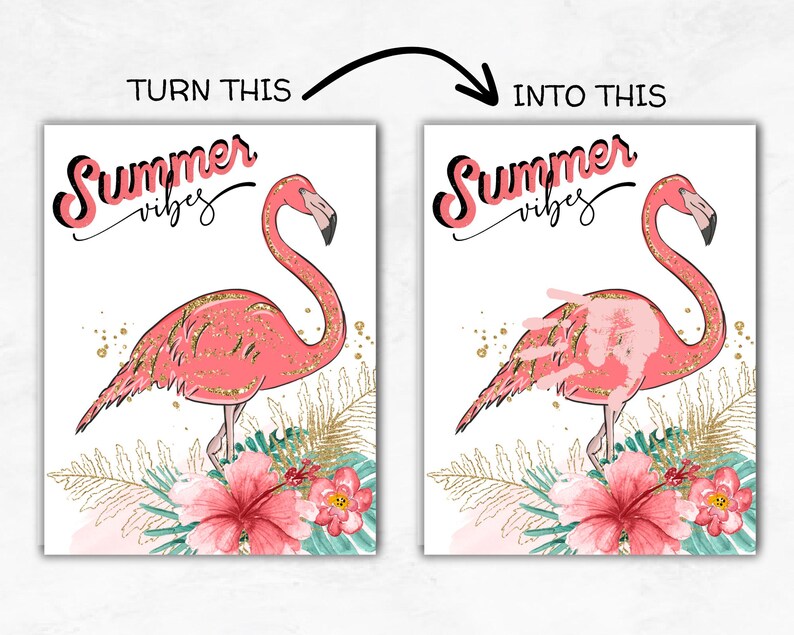 Summer Handprint Craft for Kids, Flamingo Printable Craft, Preschool ...