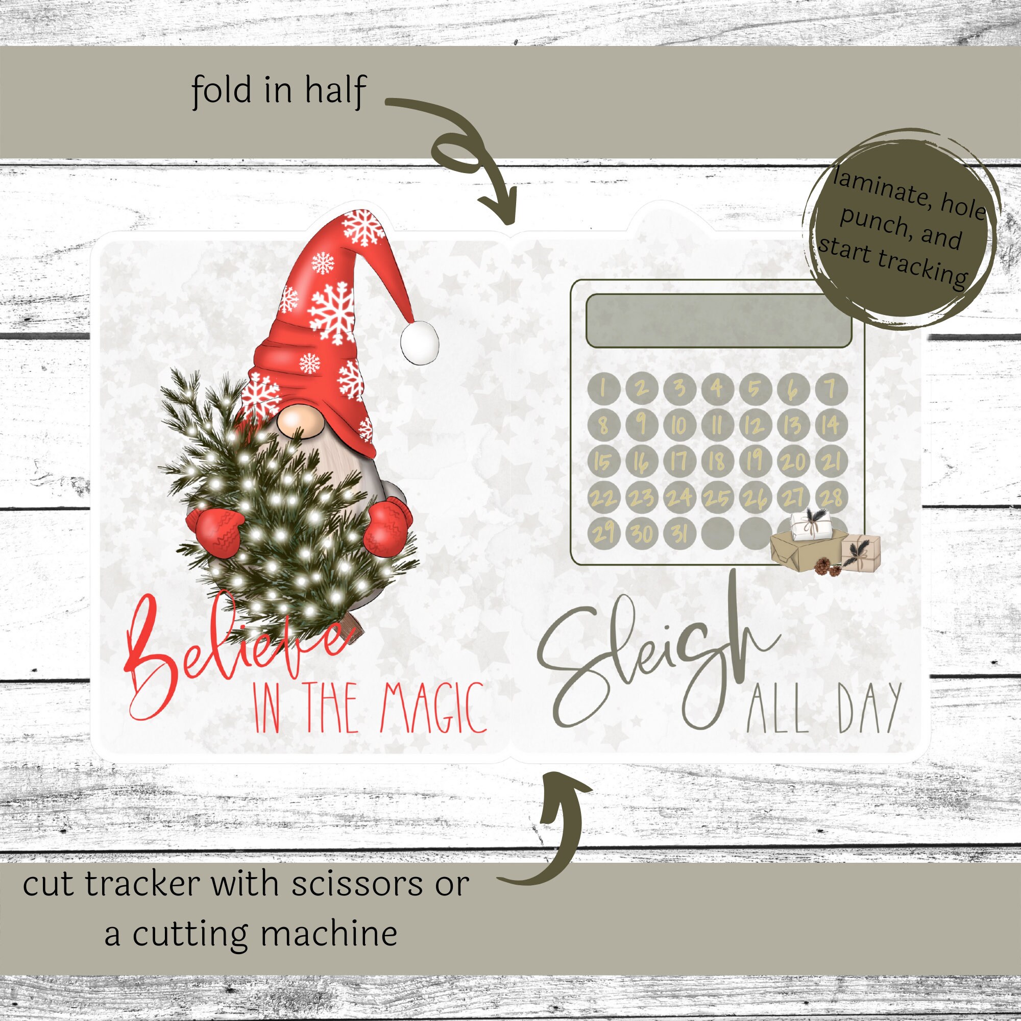 Christmas Gnome Habit Tracker, Holiday Habit Tracker, Habit and Routine ...