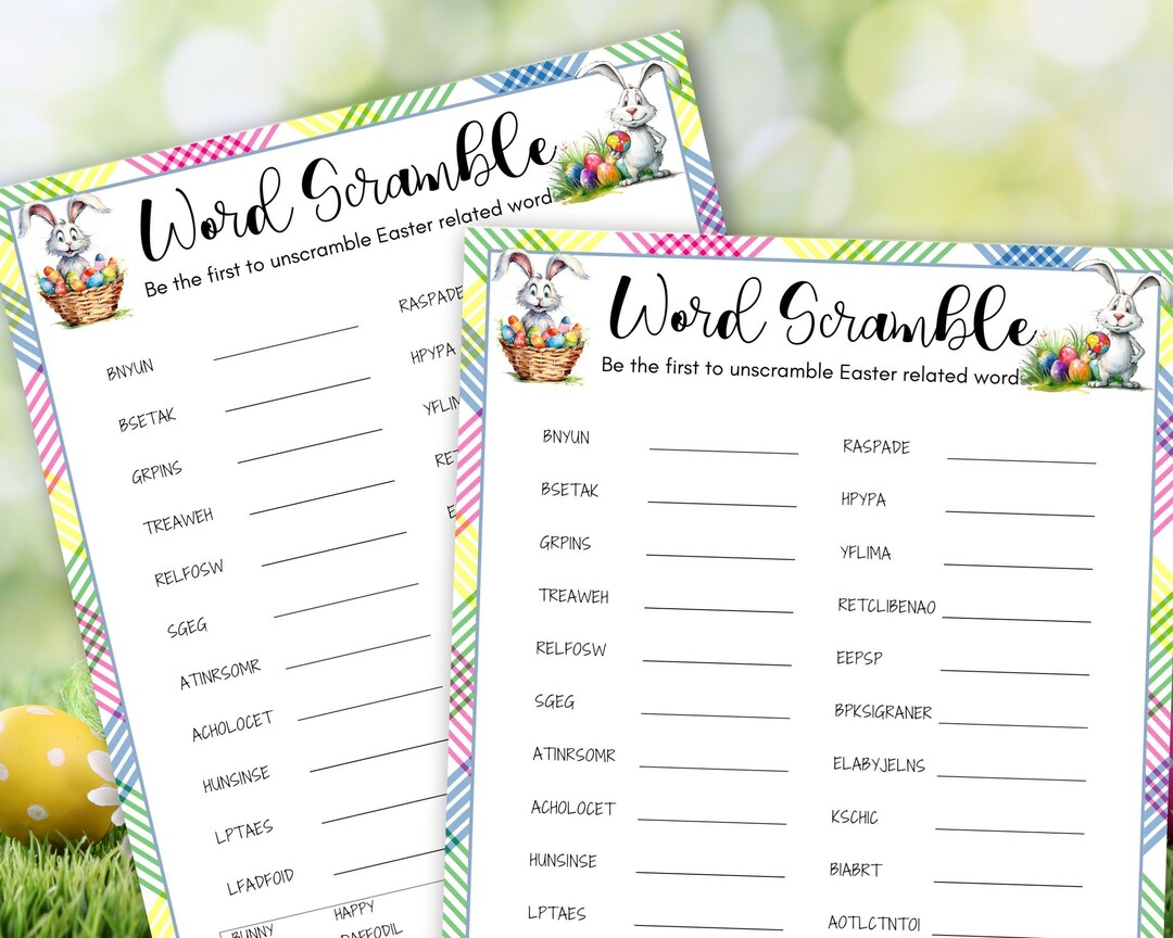 Printable Easter Unscramble Game for Kids, Easter Printable Activity ...