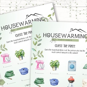Housewarming Games Printable, Guess the Price Printable, Housewarming ...
