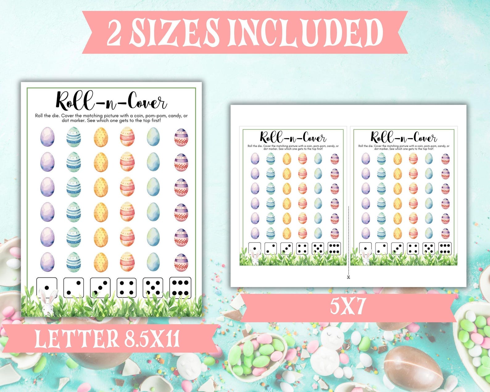Printable Easter Roll and Race Dice Game , Roll and Cover Dice Game ...