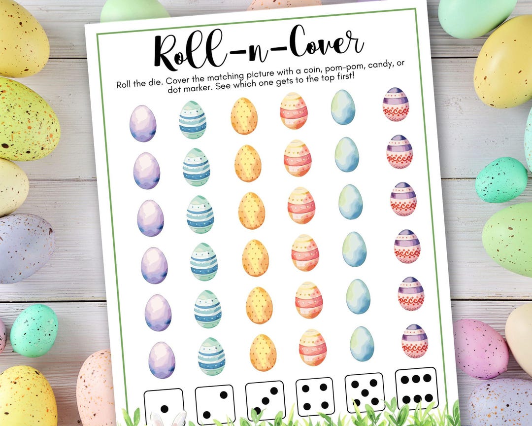 Printable Easter Roll and Race Dice Game , Roll and Cover Dice Game ...