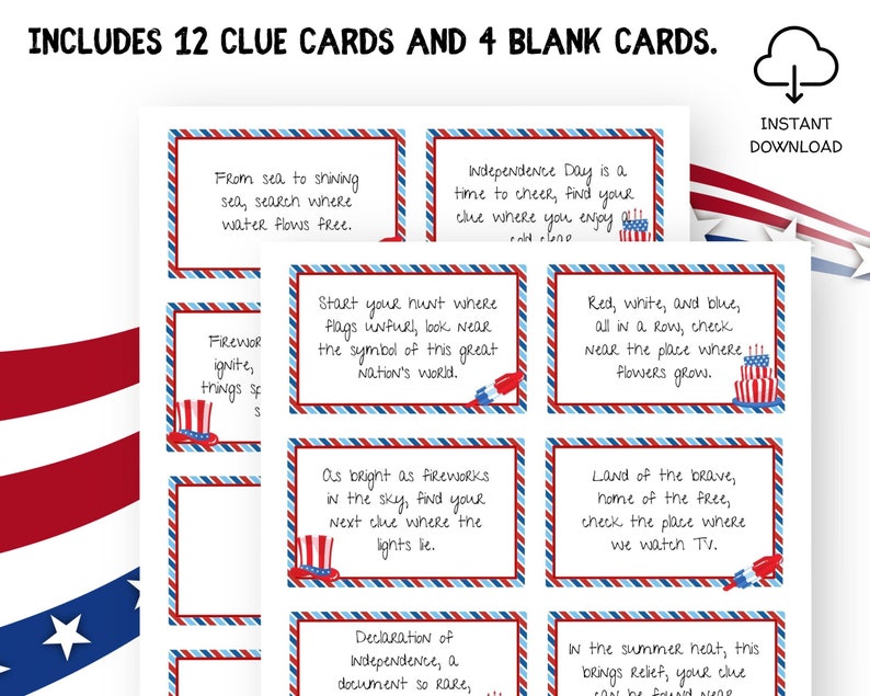 4th of July Scavenger Hunt, 4th of July Games, Scavenger Hunt for the ...