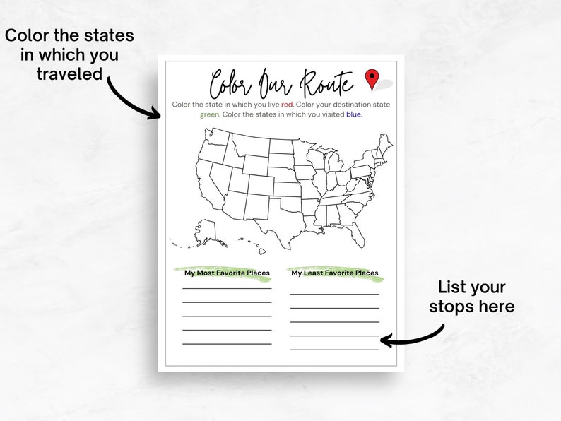 Kid's Road Trip Planner, Kids Travel Journal, Kids Travel Planner, Road ...