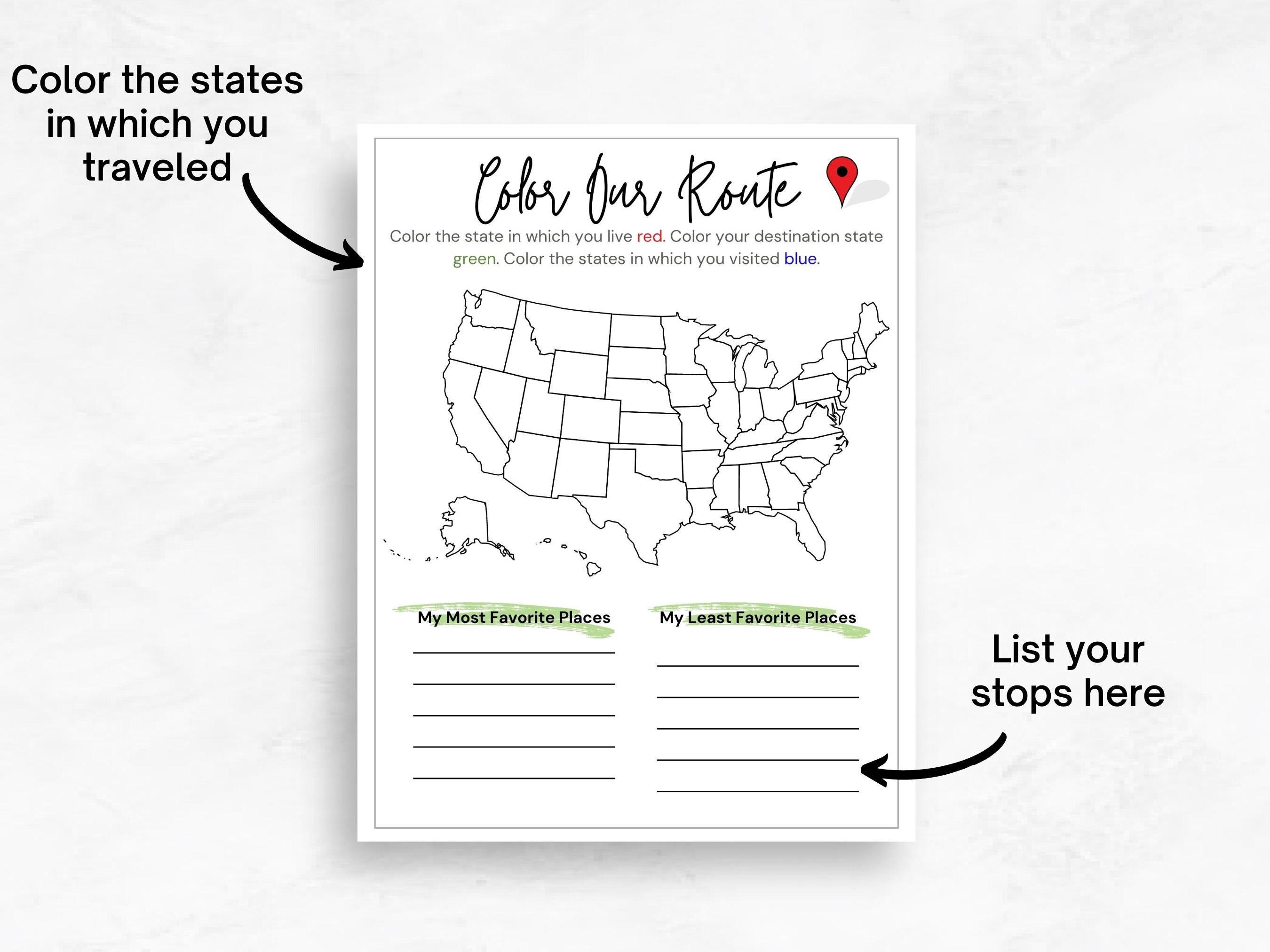 Kid's Road Trip Planner, Kids Travel Journal, Kids Travel Planner, Road ...