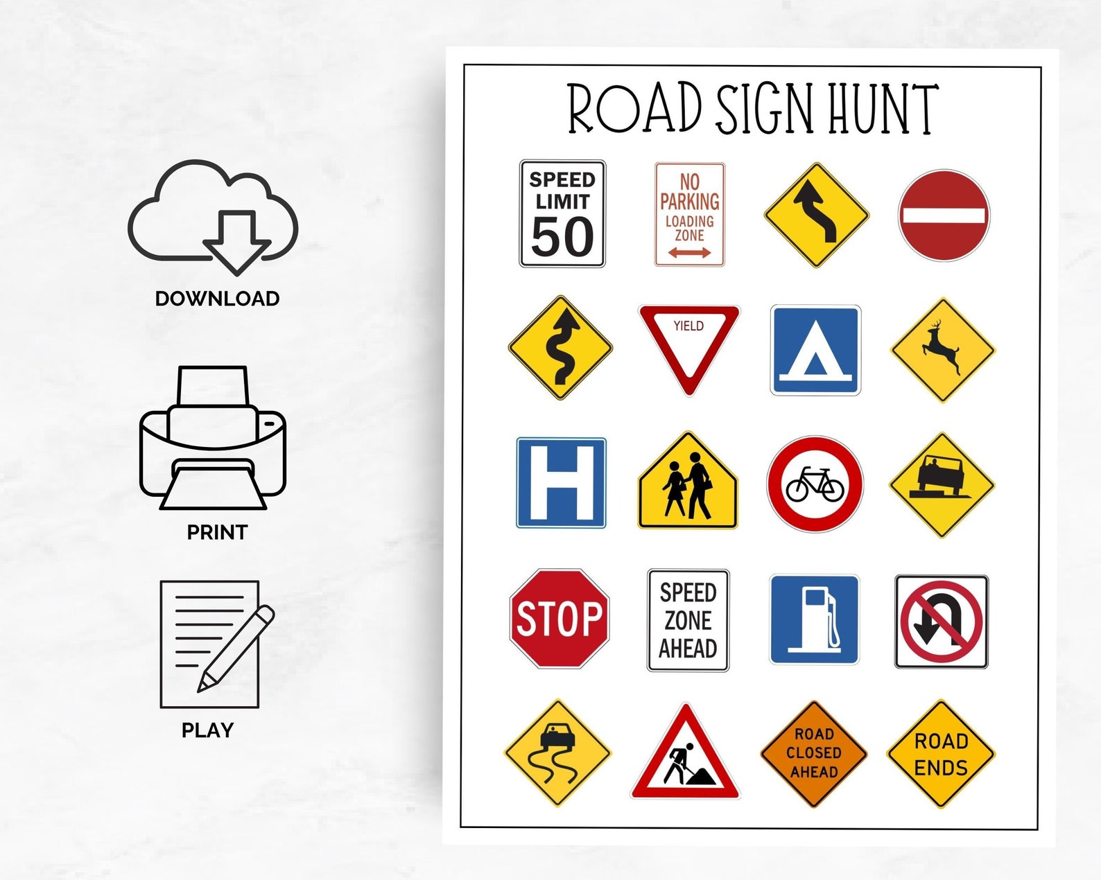 Road Trip Printable Game, Road Trip Scavenger Hunt, Summer Road Trip ...