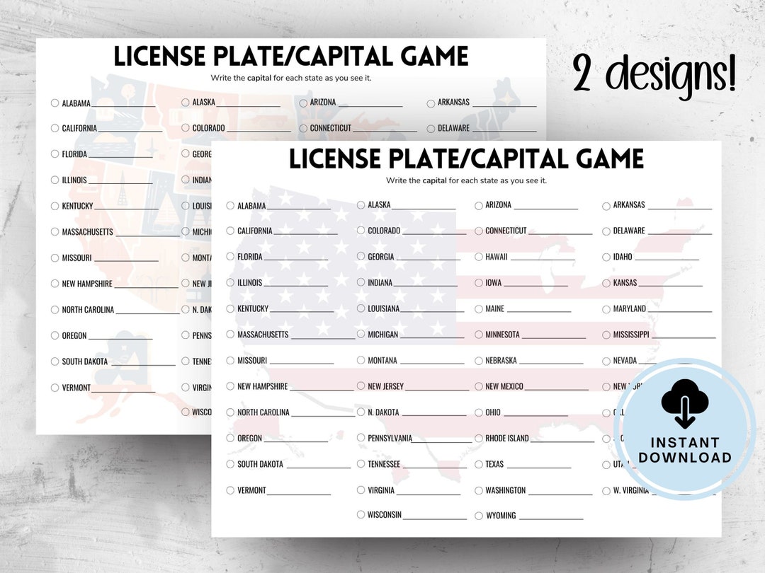 Kids Road Trip Travel Games, License Plate Game, I Spy License Plate ...