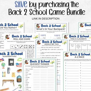 Riddle Me This Back to School Game for Kids, Back to School Trivia ...