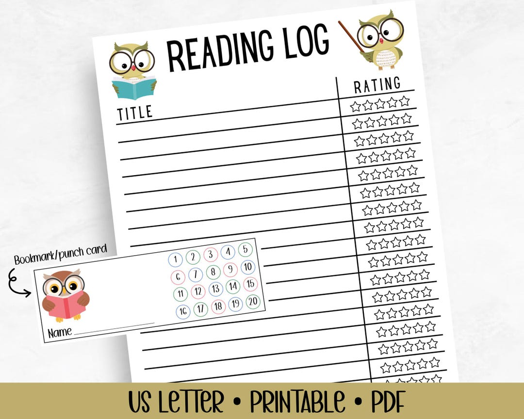 Bookmarks for Kids Printable, Book Log Printable for Kids, Reading ...