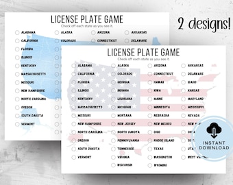 License Plate I Spy Game - Etsy