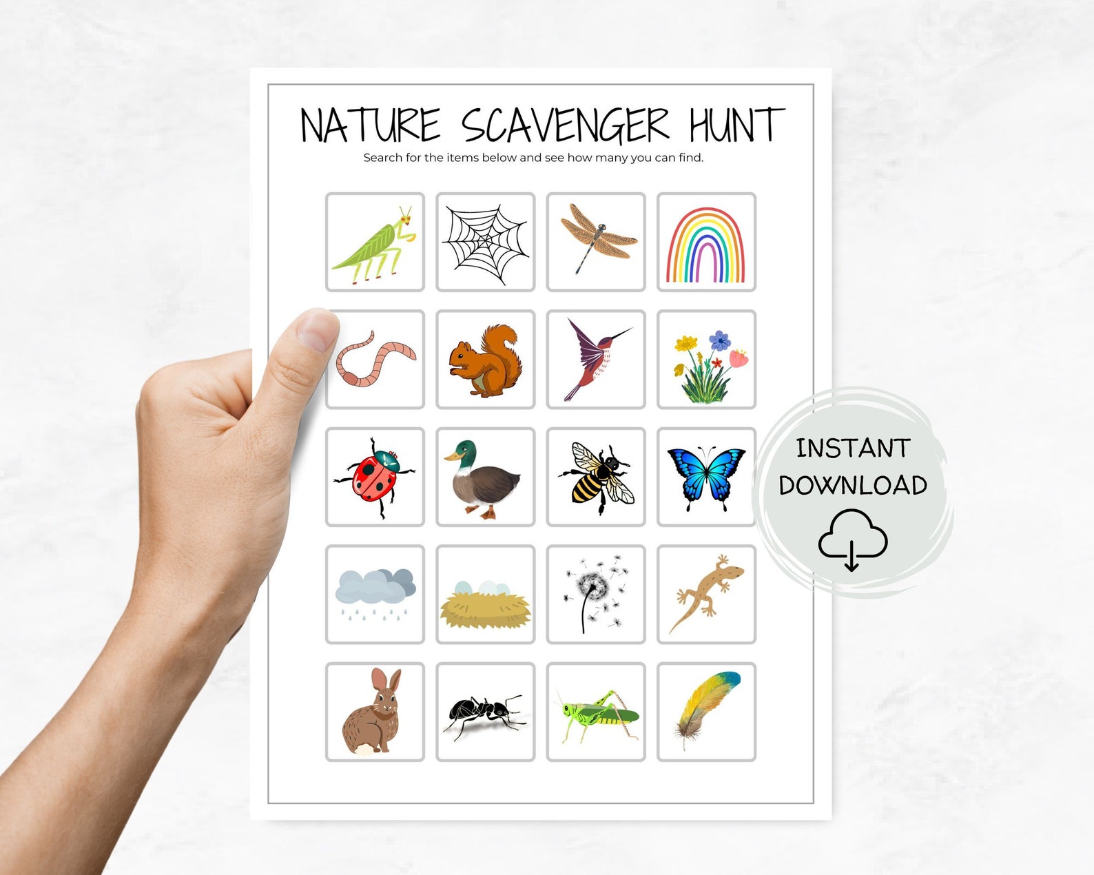 Nature Scavenger Hunt for Kids, Nature Scavenger Hunt Printable ...