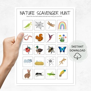Nature Scavenger Hunt for Kids, Nature Scavenger Hunt Printable ...