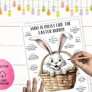 Easter Icebreaker Game, Who is Most Like the Easter Bunny Game, Easter ...