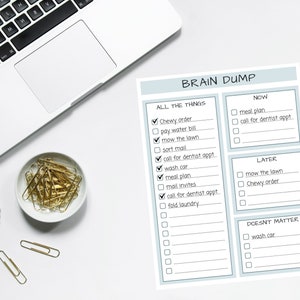 Brain Dump Printable, Brain Dump Template, To-do List, Minimalist ...