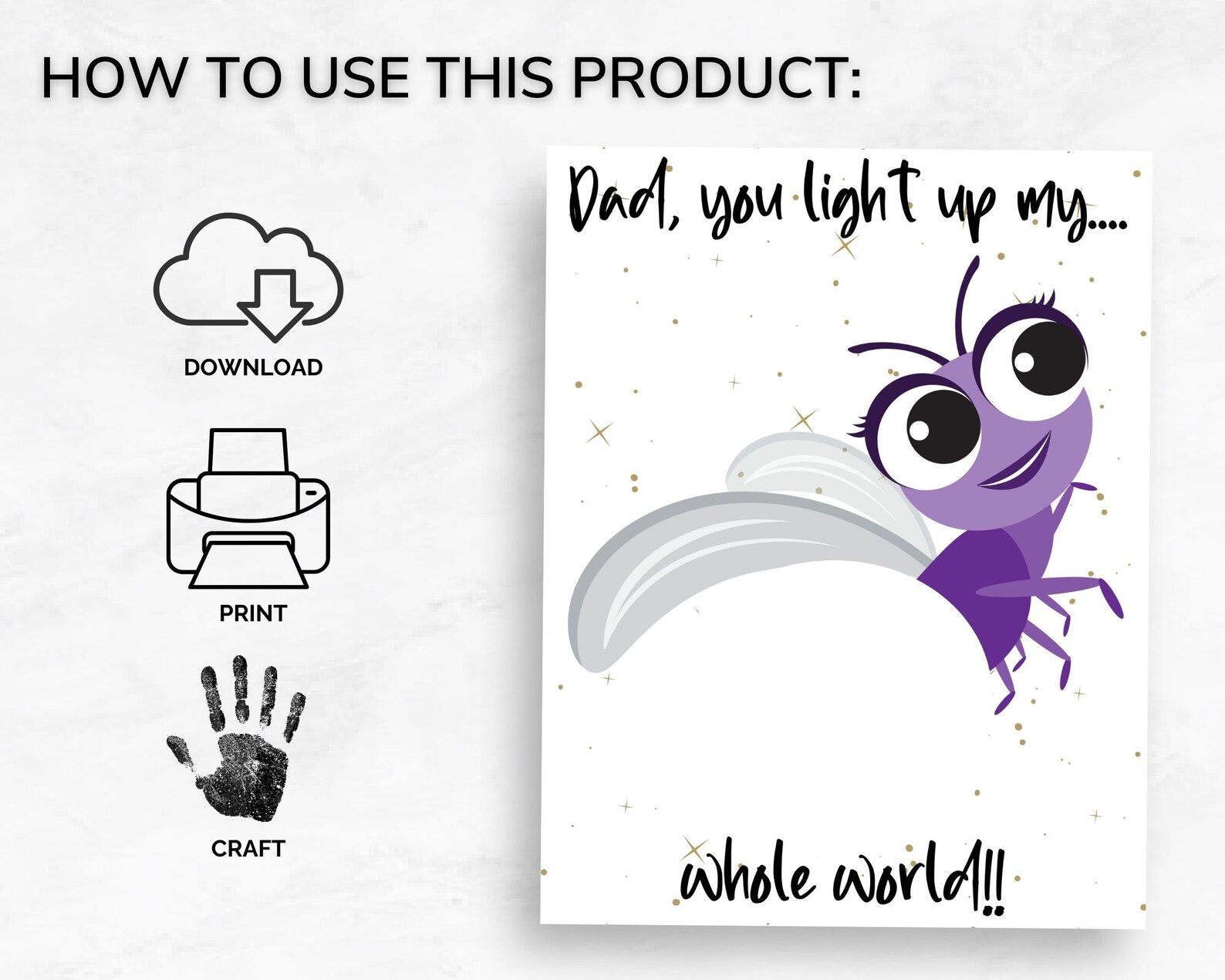 Father's Day Handprint Art, DIY Gift for Dad, Handprint Craft for Dad ...