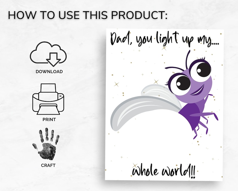 Father's Day Handprint Art, DIY Gift for Dad, Handprint Craft for Dad ...