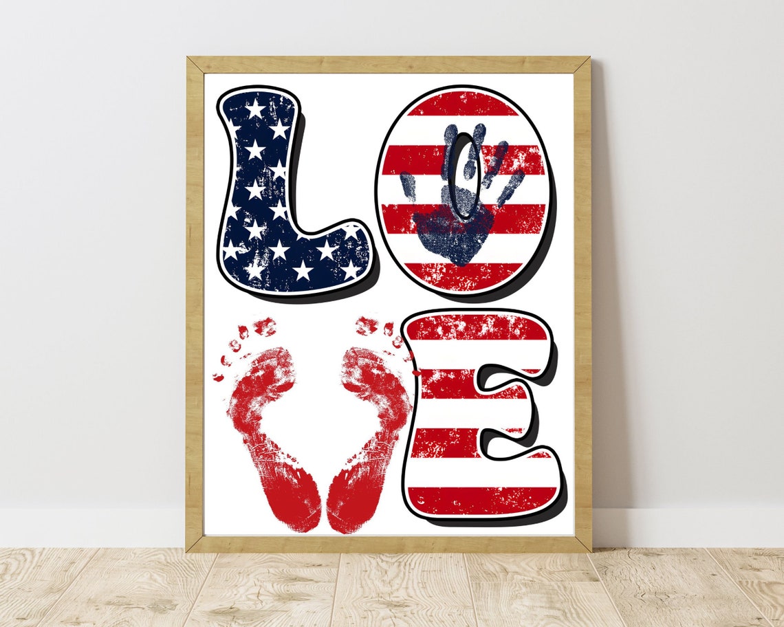 Patriotic Handprint Art Craft, 4th of July Handprint Craft, Handprint ...