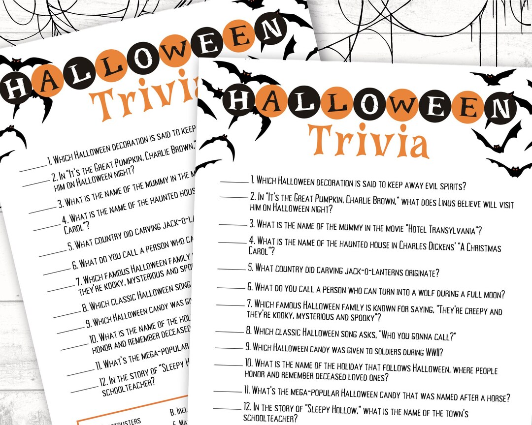 Halloween Trivia Questions, Halloween Trivia Game, Halloween Activities ...