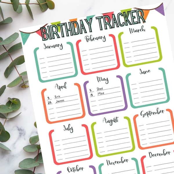 Birthday Calendar - Etsy