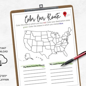 Kid's Road Trip Planner, Kids Travel Journal, Kids Travel Planner, Road ...