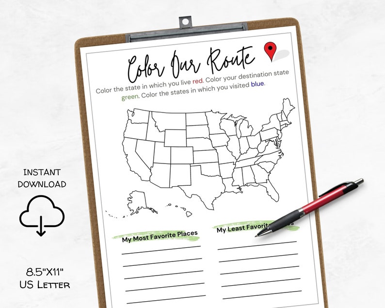 Kid's Road Trip Planner, Kids Travel Journal, Kids Travel Planner, Road ...