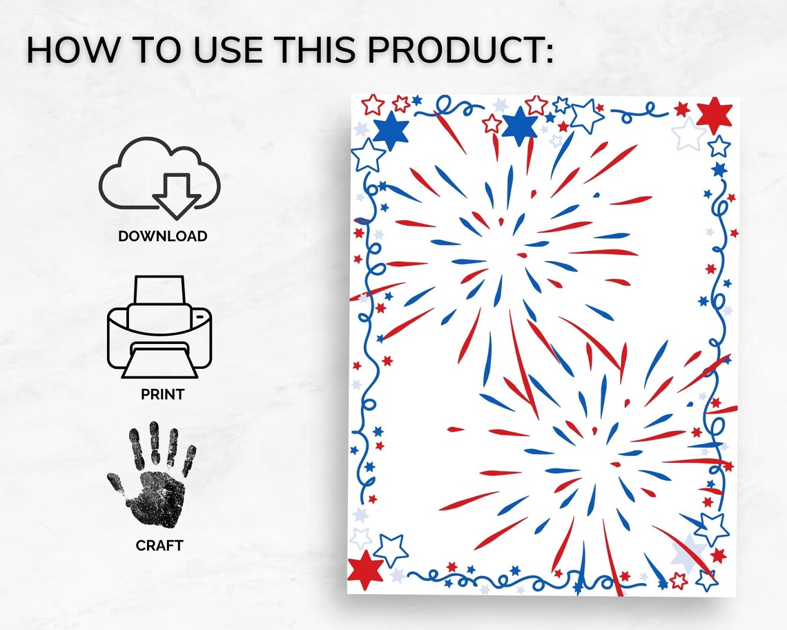Handprint Art Printable, Patriotic Handprint Art Craft, Printable ...