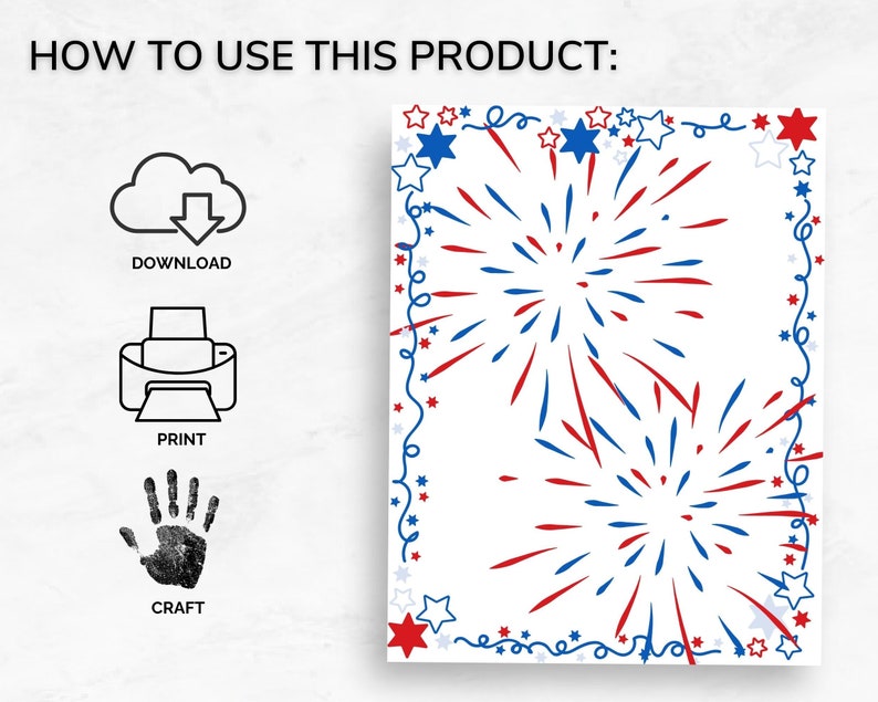 Handprint Art Printable, Patriotic Handprint Art Craft, Printable ...
