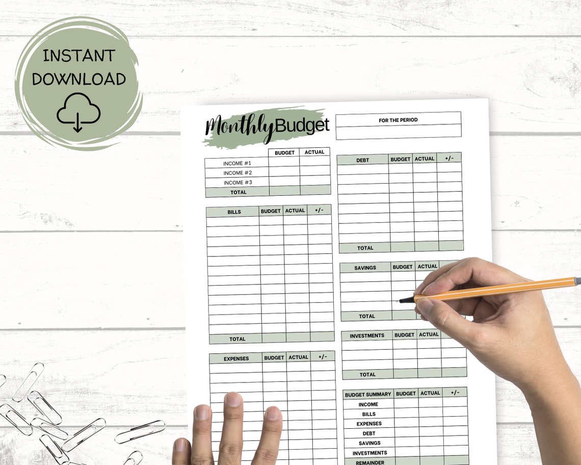 Monthly Bill Tracker Printable, Monthly Budget Tracker, Expense and ...