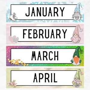 Months of the Year for Pocket Calendar, Wall Calendar for Classroom ...
