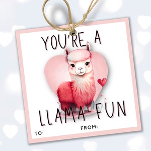 Valentine Cards for Kids, Printable Valentine Tags, Llama Valentines ...