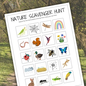Nature Scavenger Hunt for Kids, Nature Scavenger Hunt Printable ...