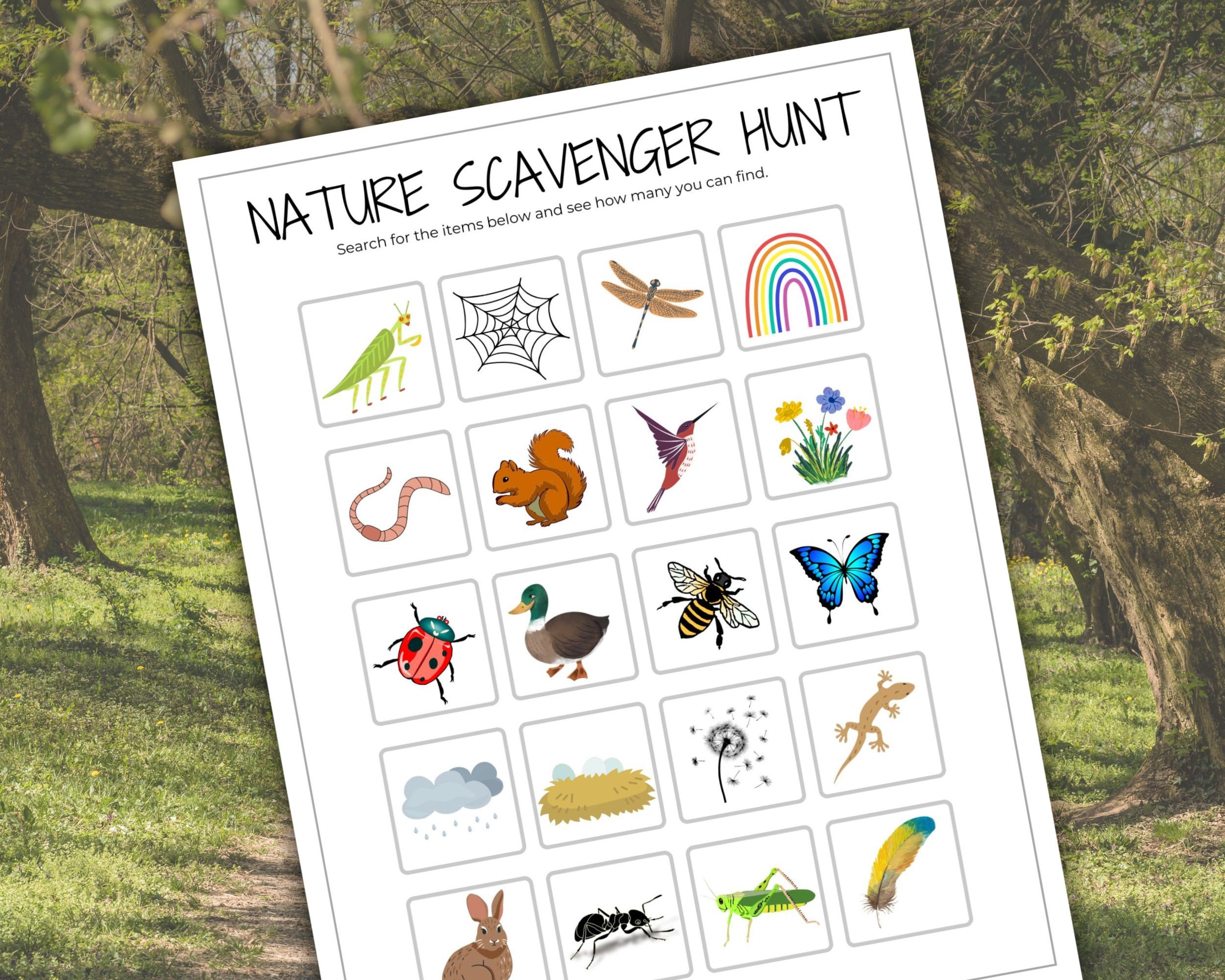 Nature Scavenger Hunt for Kids, Nature Scavenger Hunt Printable ...