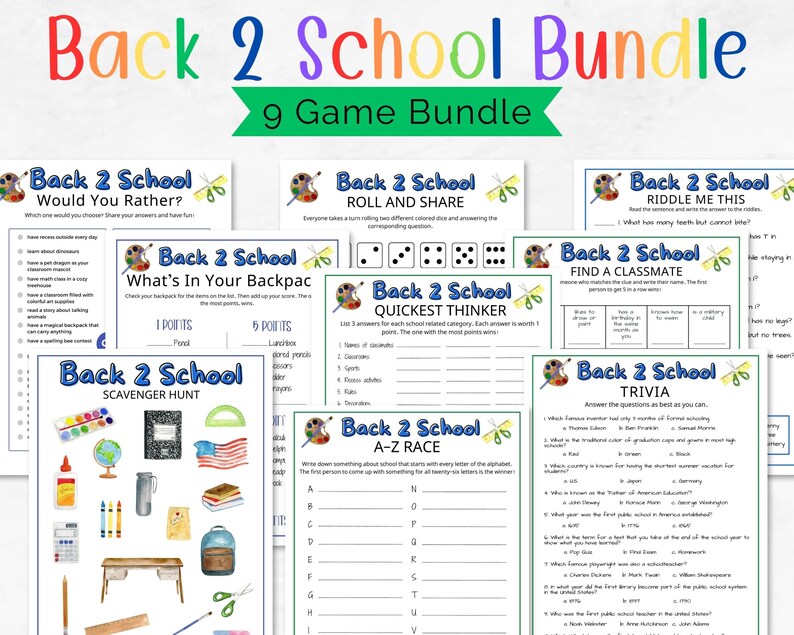 Back to School Party Games, Back to School Games, Icebreaker Games for ...