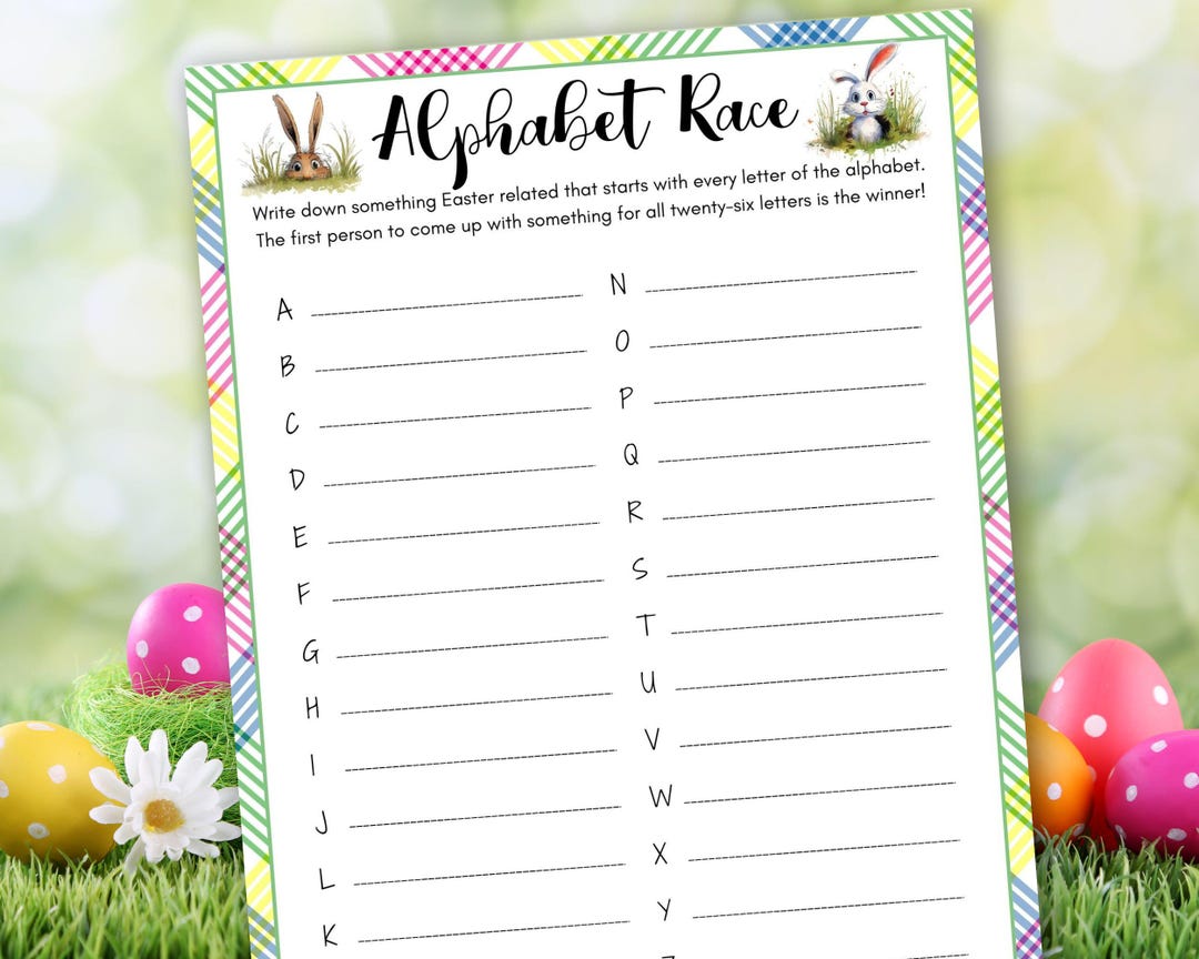 Easter A to Z Word Game Printable Activity for Kids, Word Game for the ...