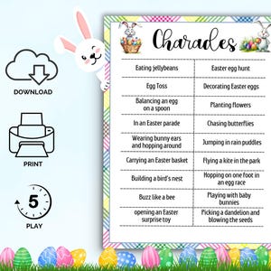 Easter Charades Game, Printable Easter Charades Game for Kids, Fun ...